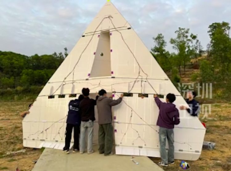 Students pupils set record with giant remote-controlled paper aircraft ...