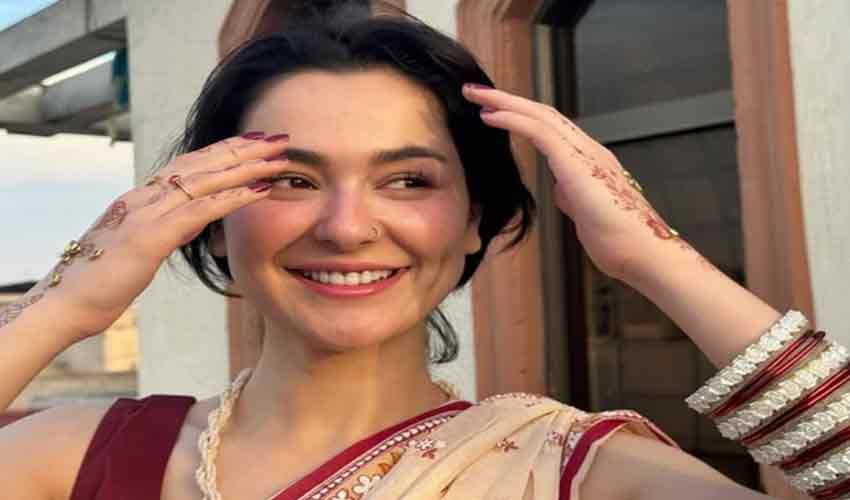 Hania Amir sparks debate over bold Eid saree | SAMAA TV