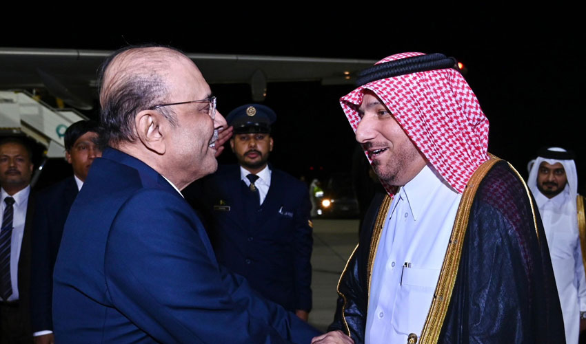 President Zardari touches down in Qatar for three-day official visit ...